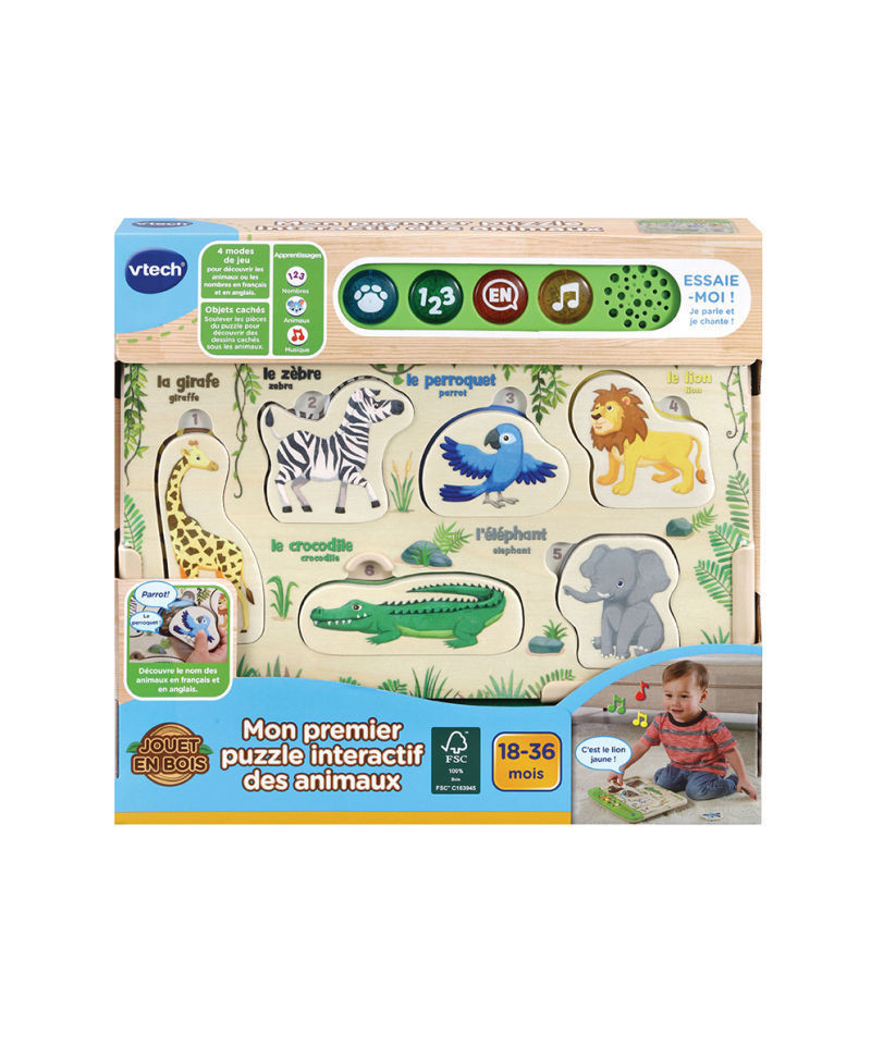 VTECH - PUZZLE ANIMAUX BOIS 100% - Achat - VTECH - PUZZLE ANIMAUX BOIS 100%